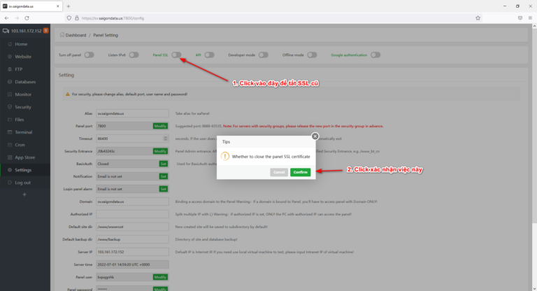 Hướng dẫn cài đặt link đăng nhập AA Panel – BNIX.VN DOC